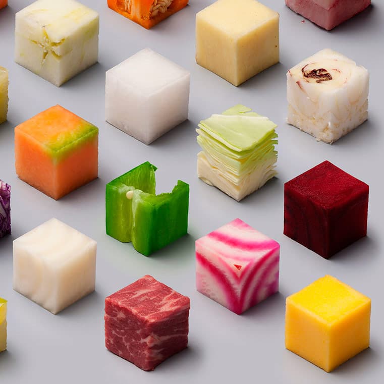 Design studio creates incredible image of food cut into perfect cubes ...
