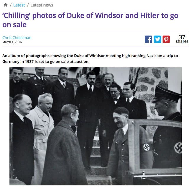 ‘Astonishing’ photo album showing Duke of Windsor meeting Hitler ...